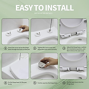 DAYAO Premium Elongated Toilet Seat with Cover Quiet Close, Two-Click to Quick Release, Easy Installation Never Loosen Hinge, Slow Close Toilet Seat and Cover, Easy Cleaning-White Color (Elongated)