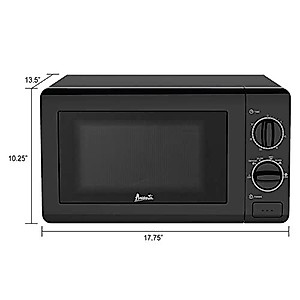 Avanti MM07V1B Microwave Oven 700-Watts Compact Mechanical with 5 Power Settings, Defrost, Full Range Temperature Control and Glass Turntable, 0.7 cu ft, Black