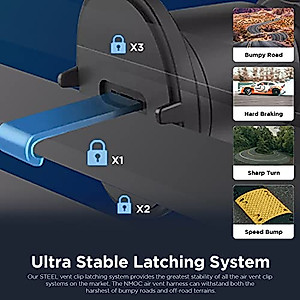 NMOC [Upgraded] Polycarbonate Air Vent Cell Phone Holder for Car, Hands Free Mount With Adjustable Steel Hook, Compatible With Most Smart Phones Including iPhone 14 13 Galaxy S22 S21 S20 And More