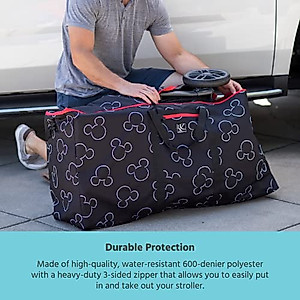 J.L. Childress Disney Baby Single & Double Stroller Travel Bag - Disney Gate Check Bag for Single & Double Strollers - Large Stroller Travel Bag for Airplane - Black, Mickey Mouse