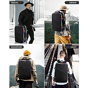 LOVEVOOK Travel Backpack for Men & Women, 40L Carry On Backpack Flight Approved, Expandable Anti-Theft Waterproof Backpack, Personal Item Bag with Laptop Compartment, USB Port, Black