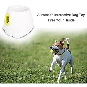 Piwerod Automatic Dog Ball Launcher, Tennis Ball Thrower Machine for Small and Medium Dogs, Interactive Dog Toys, 3PCS Tennis Balls Included (2 inch)
