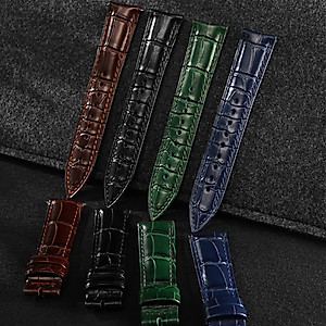 REZERO Leather Watch Bands for Men, Quick Release Watch Straps, Luxury Italian Alligator Grain Embossed Band Replacements 19mm 20mm 21mm 22mm
