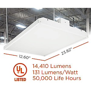 GoodBulb 110-Watt 2 Foot High Bay | 4000K Cool White Light Color | High Output 14410 Lumens | Wired 100-277V High Bay | 50000 Life Hours 131LM/W