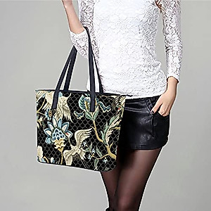 Womens Handbag Japanese Bird Cranes Leather Tote Bag Top Handle Satchel Bags For Lady