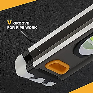 PREXISO 16IN Anti-Shock Spirit Level, Aluminum Alloy Construction, V-Groove, with Bonus 16-feet Tape Measure, Ideal for Decoration, Home Furnishings, Construction