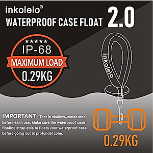 inkolelo Waterproof Phone case Floating Wrist Strap -Bright Orange