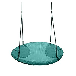 Swing Set Saucer Tree Swing - Outdoor Swing Set - Attaches to Trees or Existing Swing Sets - Create Your Own Backyard Playground - Adjustable Hanging Ropes - Kids, Adults and Teens Swing Seat