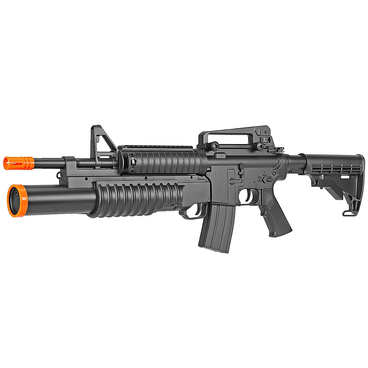 BBTac Airsoft Gun Electric Rifle Full Auto with Burst 3 Round Launcher, Rail System, Powerful AEG Shoot 6mm BBS