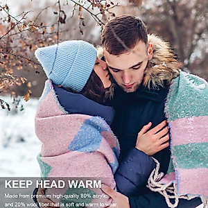 Vgogfly Unisex Knit Beanie Hats Slouchy Winter Knitted Hat Warm Men Women Soft Stocking Cap Ski Cuffed Black