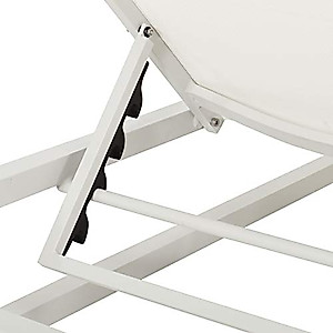 Christopher Knight Home Jerome Outdoor Aluminum Chaise Lounge with Mesh Seating, White