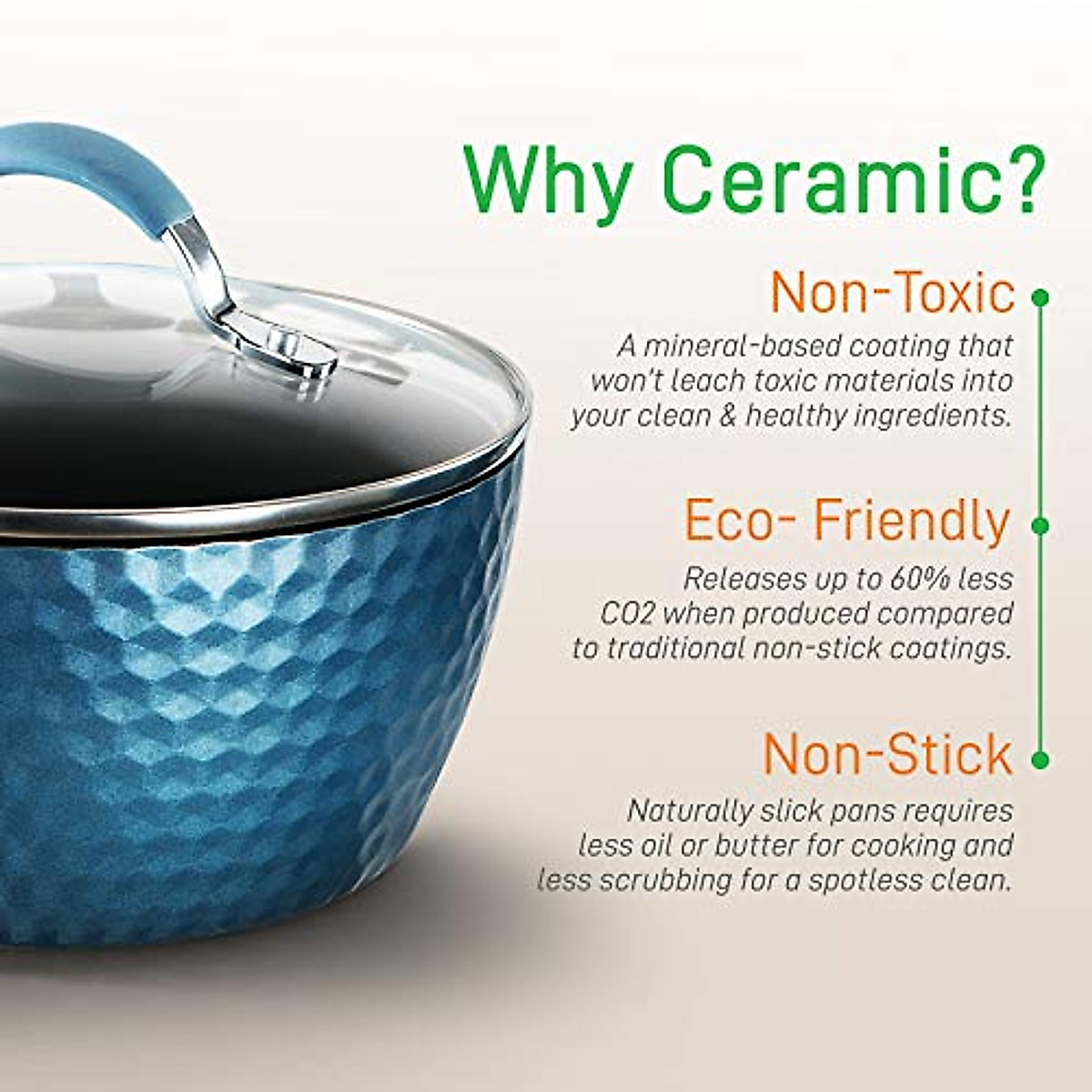 NutriChef Nonstick Cookware Excilon | Home Kitchen Ware Pots & Pan Set with Saucepan, Frying Pans, Cooking Pots, Lids, Utensil PTFE/PFOA/PFOS Free, 11 Pcs, Royal Blue