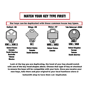 Set of 4 Saber Shaped Space Keys™ - Weiser WR5 WR3