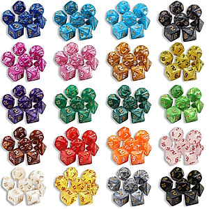 CiaraQ Polyhedral Dice Set with Black Pouches, Compatible with Dungeons and Dragons DND RPG MTG Table Games