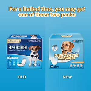All-Absorb A25 Male Dog Wrap, 50 Count, Medium, White