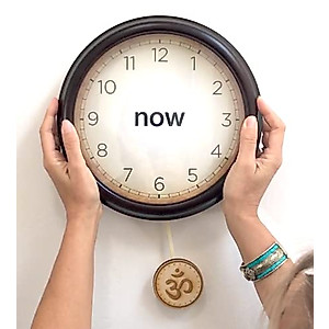 Now Clock - Mindfulness, Zen, Buddhist Decor for Your Home, Office, Yoga or Meditation Room - Unique Gift That Helps You to Be Present & Relax into The Power of Now - (Om Pendulum)