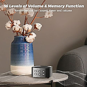 Sleepbox Sleep White Noise Sound Machines with 25 Soothing Sounds 36 Volume Levels 5 Timers Visible Sound Catalog Portable Memory Function for Home Office and Travel