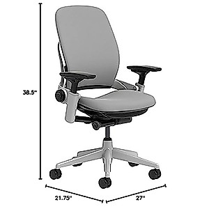 Steelcase Leap Office Chair - Ergonomic Work Chair with Wheels for Carpet Flooring - Work Chair Supports Unique Body Shape - with Natural Glide System & Liveback Technology - Graphite Gray Fabric
