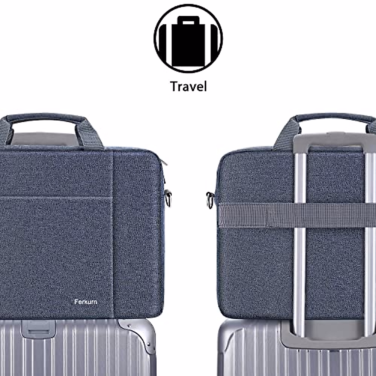 Ferkurn 17 17.3 Inch Laptop Bag Women Men Computer Bag for HP Envy Pavilion Omen/LG Gram/MSI/Dell Inspiron XPS/Lenovo Thinkpad/ASUS/Acer, Shoulder Strap Carrying Briefcase Messenger Bag Large Case