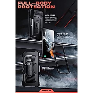 SUPCASE Unicorn Beetle Pro Series Case for Samsung Galaxy S22 Plus 5G (2022 Release), Full-Body Dual Layer Rugged Belt-Clip & Kickstand Case Without Built-in Screen Protector (Black)