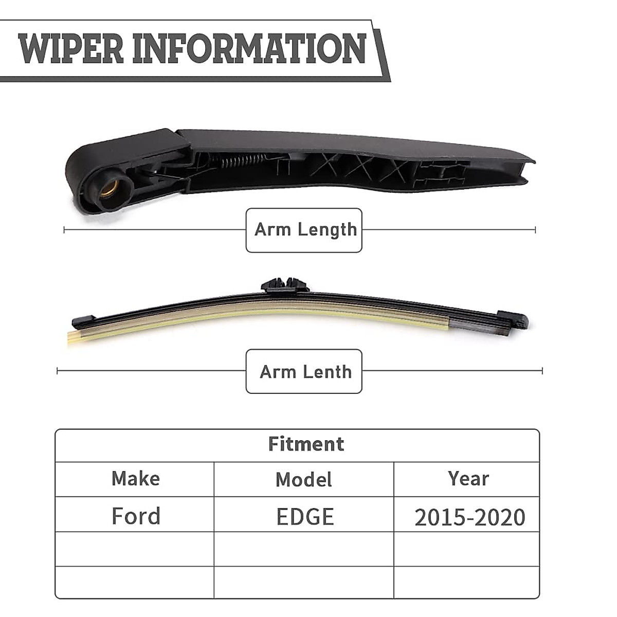HODEE Rear Wiper Arm Blade Nut Set Replacement for Ford EDGE 2015-2023, Rear Wiper Cover Accessories Assembly, Wiper Cap Set for Back Windshield Window, OE:FT4Z 17528-A