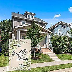 BUYITO Bridal Shower Garden Flag 12x18 Inch Double Sided, Eucalyptus Floral Rustic Greenery Yard Decoration Flag Small Vertical Premium Burlap Rustic Welcome Yard Flag for Farmhouse Outside Outdoor Flags Bridal Party Celebration Banner