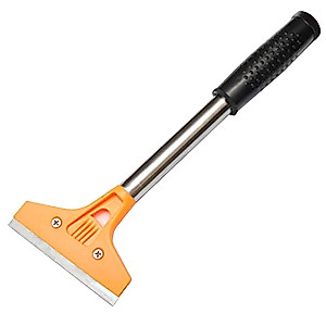 LUXXII 11 inch Long-handle Floor Wall Scraper Cleaner with 4 Inch Blade for Wallpaper and Floor Tile Adhesive Paint Removal