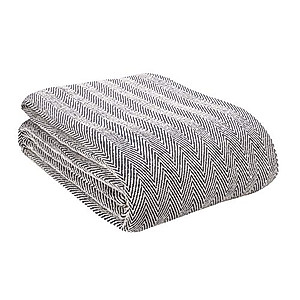 GLAMBURG 100% Soft and Breathable Cotton Thermal Blanket King Navy - Perfect for Layering Any Bed for All Season