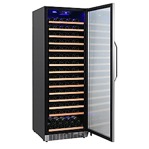 EdgeStar CWR1662SZ 24 Inch Wide 151 Bottle Capacity Free Standing Single Zone Wine Cooler with Even Cooling Technology