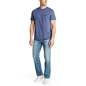 Nautica Men's Short Sleeve Solid Crew Neck T-Shirt, Blue Indigo, Medium