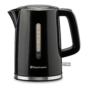 Toastmaster Electric Kettle by Select Brands - Cordless Electric Water Boiler for Coffee, Tea & More - Use This Electric Tea Kettle in Your Kitchen or Dorm - 1.7 Liters, Black