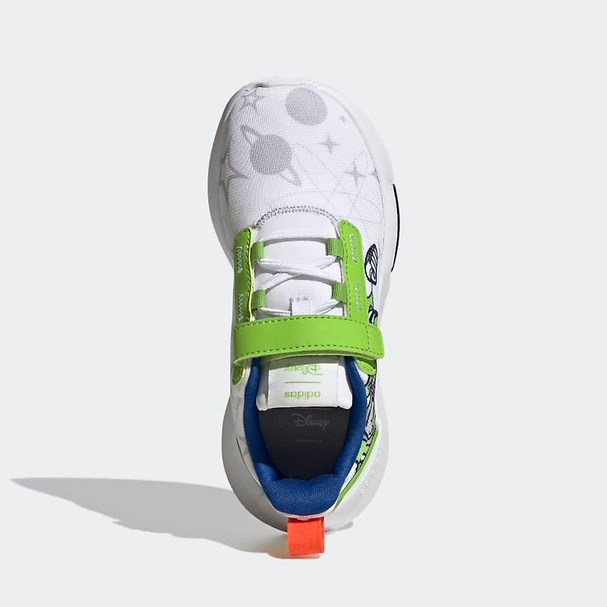 adidas Racer TR21 Running Shoe, FTWR White/FTWR White/Semi Solar Green (Buzz Lightyear), 1 US Unisex Little Kid
