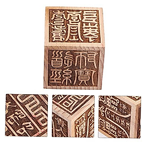 SEWACC Wooden Six Sided Seal Home Goods Decor Desktop Decor Wooden Stamps Wooden Seal Stamp Tabletop Chinese Seal Decorative Buddha Sturdy Buddha Stamp Reusable Buddha Stamp Chinese Stamp