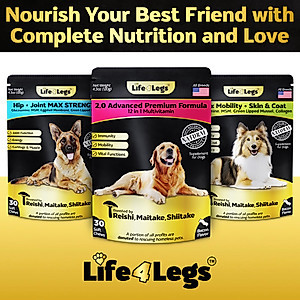 Soft Chews Dog Vitamins & Supplements - Dog Multivitamin - Hemp Oil Glucosamine Chondroitin Hip and Joint Support Health, Skin & Coat, Digestion & Immune Booster, Heart, Probiotics