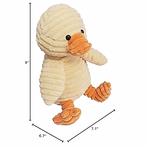 Doindute Corduroy Duck Plush Stuffed Animal, Cute Furry Yellow Duck Toy, Soft Cuddly Plushie Hugger Toy for Boys Girls, Gifts for Kids or Girlfriend, 9 Inches