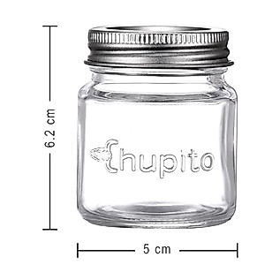 Smith's Mason Jars Mini Mason Jars set of 6 Chupito Shot Glasses with Lids - 2oz Per Shot Glass - For Parties, Arts and Crafts Storage, Drinks, Wedding Favors
