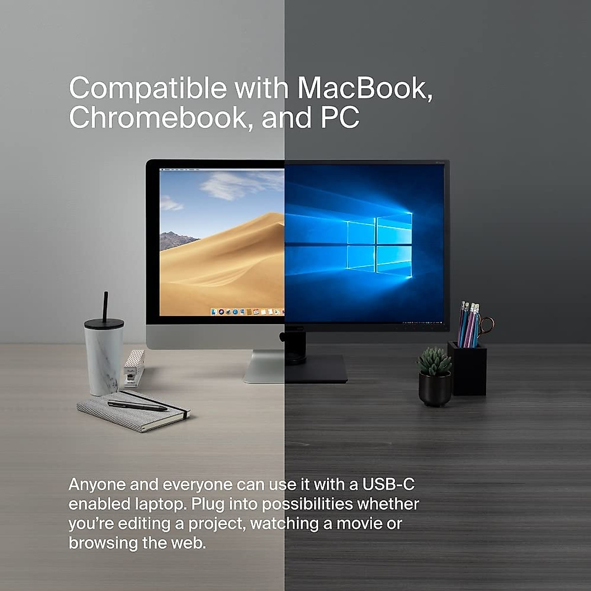 Belkin 7-in-1 USB-C Hub, Multiport Adapter Dongle with 4K 60Hz HDMI, 100W Power Delivery, 2.5Gb, 2 USB A Ports, SD and MicroSD Slot for MacBook Pro 14 and 16, iPad Pro 12.9 & 11, XPS, Surface and More