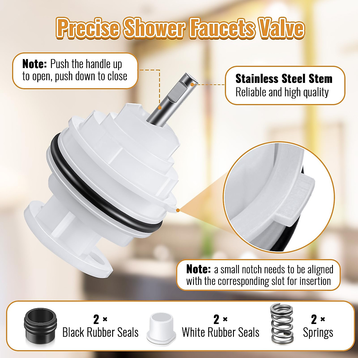 Enhon Shower Faucets Cartridge Replacement for V-6680 V-7700/01, Compatible with Danco/Valley Single Handle Faucets, Single Lever Cartridge Replacement for Kitchen, Lavatory and Tub/Shower Faucets