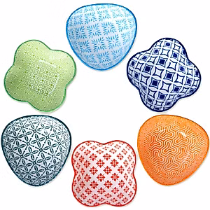 Lareina Soy Sauce Dishes Set of 6, 3 OZ Ceramic Charcuterie Board Bowls, Small Prep Bowls,Elegant Sushi Side Dishes for Ketchup, BBQ, Seasoning, Condiments, Great Housewarming Gifts