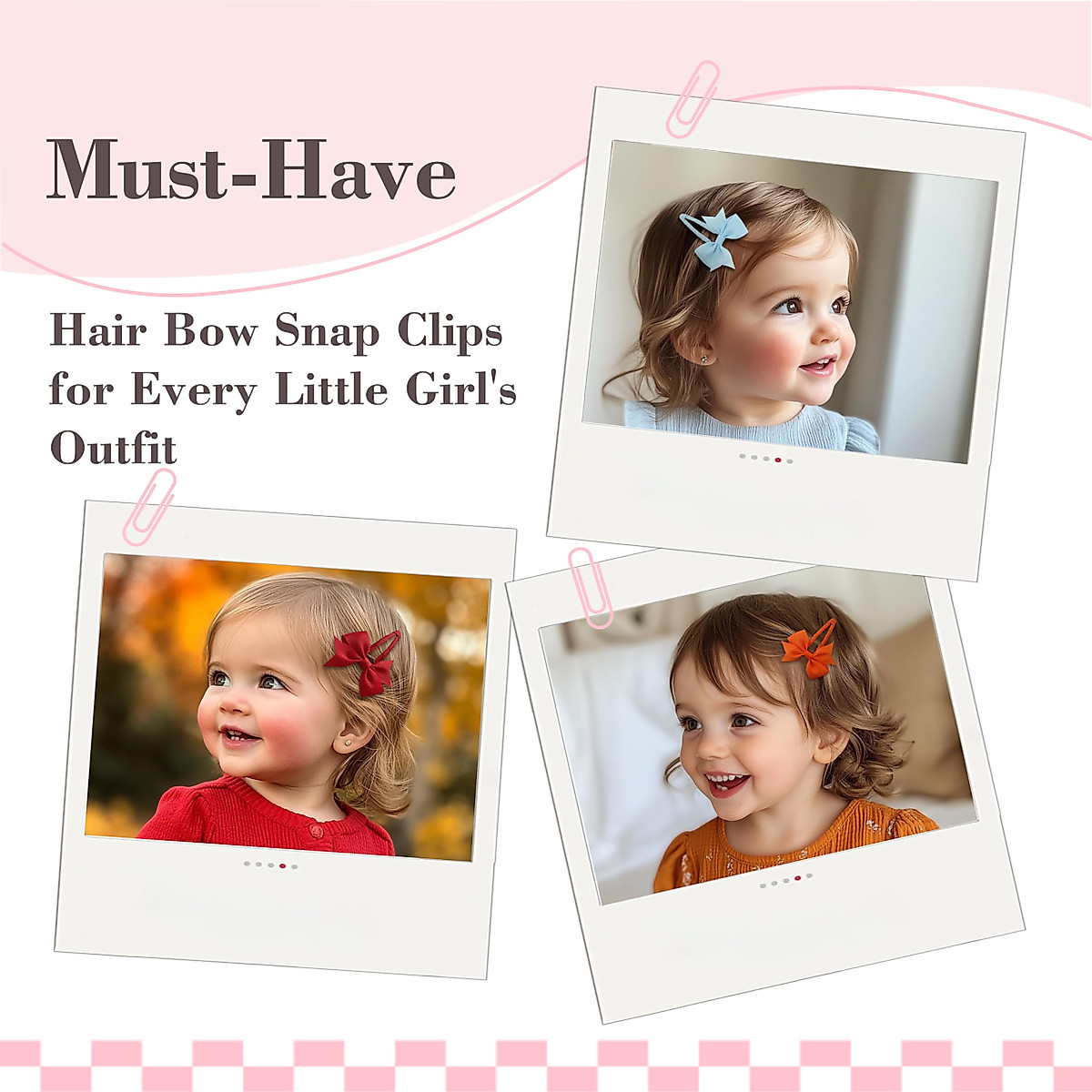 Ruyaa Hair Clips, 40-Pack Premium Quality Lightweight Hair Bows Snap Clips in 20 Colors, Baby Barrettes, Hair Pins, Hair Bows for Pigtails, Children Hair Accessories