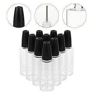 Scicalife 10pcs Needle Tip Glue Bottle Plastic Oil Bottle Steel Needle Dropper Bottles Precision Tip Applicator Bottles for DIY Quilling Craft Acrylic Painting