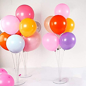 ZERIRA 4 Sets of Balloon Stand Kits, Reusable Clear Balloon Stand with Base Balloon Table Floor Stand for Birthday Party Baby Shower Wedding Anniversary Decoration