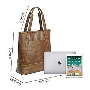 Leather Tote Bag For Women with Zipper or Magnetic Closure - Shoulder Bag Large Hobo with Multiple Pockets Top Handle Handbag