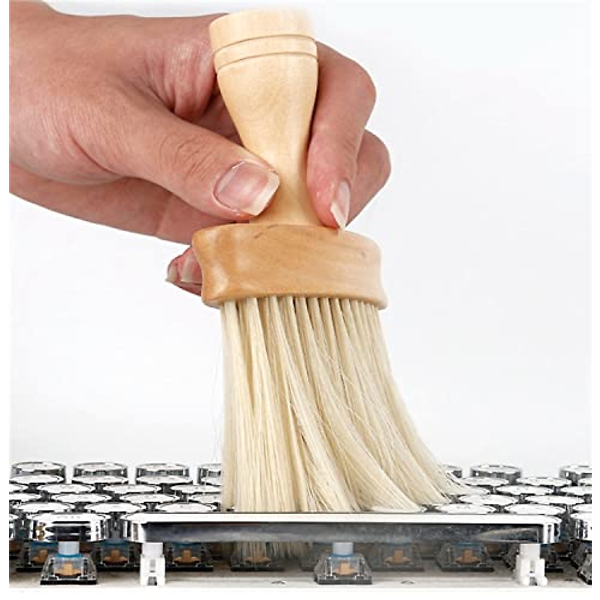 High Density Ultra Soft Detail Brush with Cleaning Sponge Set, Premium Natural Fiber Car Interior Brush Detailing Brush Set for Cleaning Interior, Dashboard, Engines and Deep Cleaning Keyboard (A+B)