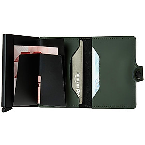SECRID - Men's Mini Matte Leather Wallet With Rfid Card Protector (Matte Green Black)