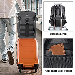 MATEIN Laptop Backpack for Work, Unisex Business Travel Backpack Fits 15.6 Inch Slim Notebook, Water Resistant College School Bookbag, Fashion Casual Daypack Gifts for Men & Women, Grey