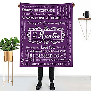 Aunt Blanket Gifts for Aunts from Niece for Mothers Day Birthday Thanksgiving Christmas Blanket Throw Soft 60" x 50"