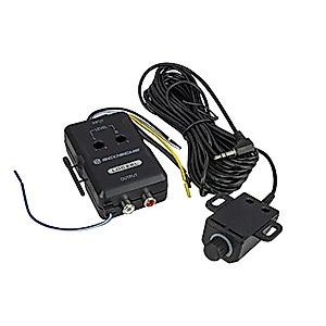 Scosche LOC2SL Line Output Converter Adjustable Amplifier Add On Module for Car Stereo, 2-Channel Signal Sensing Speaker Wire to RCA Adapter with Remote Control Knob, Black