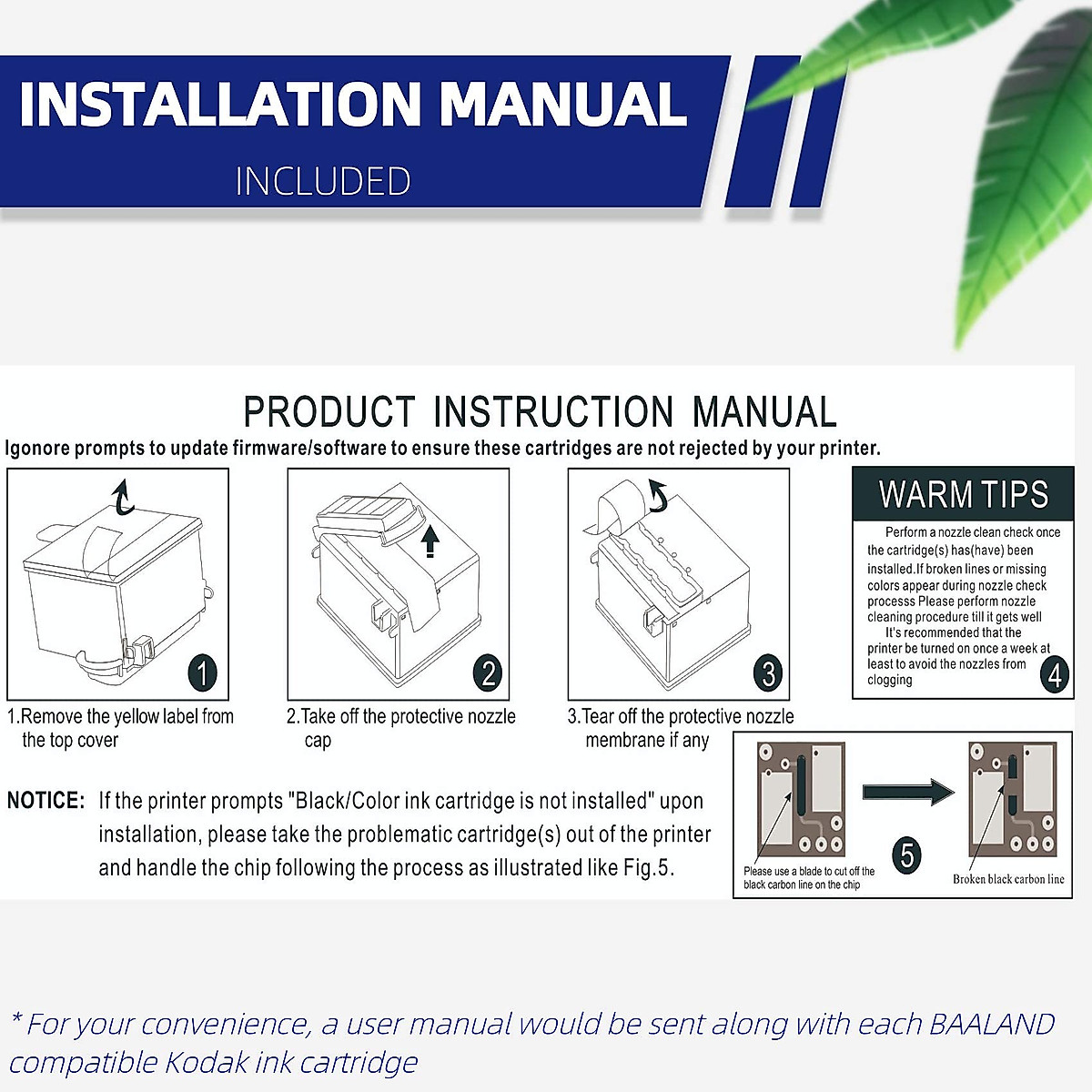 BAALAND Compatible Kodak 30 Ink Cartridges K30XL 30B 30C Black Color Ink Combo Pack (2 Black, 1 Color) for Kodak Printer ESP 3.2 C110 C310 C315 Office 2150 2170 Hero 3.1 5.1 Series