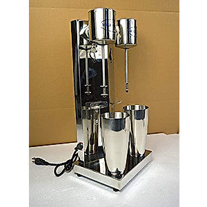 INTBUYING Milkshake Mixer Milk Mixer Commercial Double Heads Mixer Drink Milk Shaker 180W+180W with 2 Stainless Steel Cups 800ML/Cups , 2 Speed Adjustable